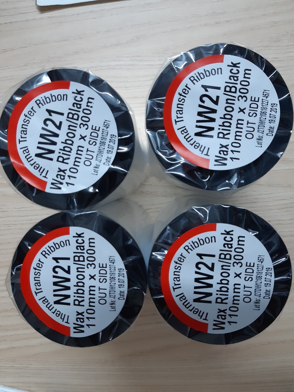 Ribbon mực in tem nhãn WAX NW21 - Cuộn mực in mã vạch, giấy than in mã ...